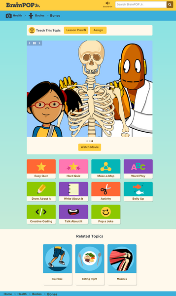 Body and Health @ BrainPOP Jr. – ETC Educational Technology Connection ...