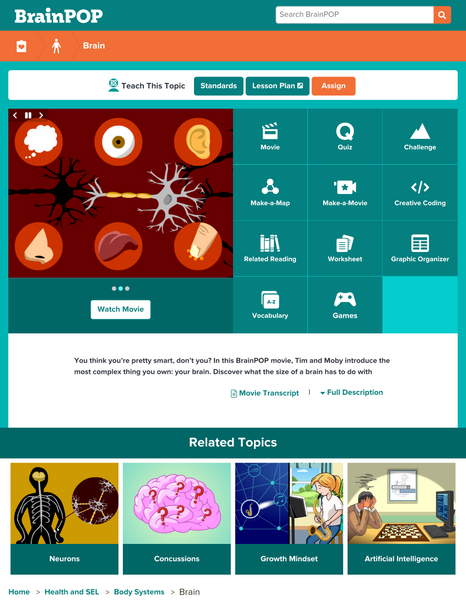 Health @BrainPOP.com – ETC Educational Technology Connection (HK) Ltd
