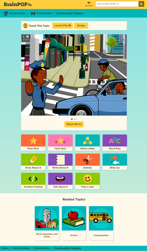 Social Studies @ BrainPOP Jr. – ETC Educational Technology Connection ...